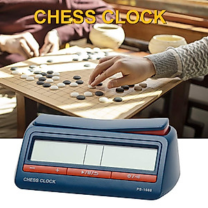 Chess Clock, Advanced Digital Chess & Game Timer, ABS Digital Display Professional International Chess Clock - Blue