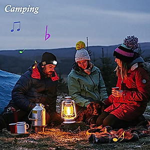 Wireless Beanie Music Hat with Light Unisex Musical Knitted Cap Rechargeable Beanie with Light Built-in Speakers & Mic Stocking Stuffers Gifts for Men Women Running Camping Fishing