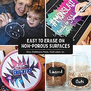 NAWOD Paint Pens White Black Acrylic Marker 6 Pack, Acrylic Permanent Marker, White Paint Pens for Rock Ceramic Wooden Leather Glass Painting Metal Tire, 0.7mm Extra Fine Point Quick Drying