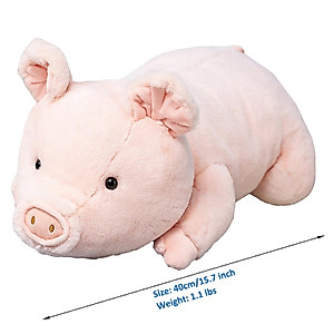 Fawowe Weighted Stuffed Animals, Weighted Pig Stuffed Animal Cute Pig Weighted Plush Animals Hugging Pillow Toy Gifts for Adults and Kids, 15.7 inch