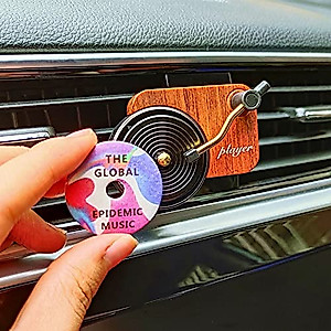 GISAVV Record Player Car Air Freshener Spin Phonograph Air Vent Outlet Aromatherapy Diffuser Perfume Clip Retro Car Accesories Interior (Style A)
