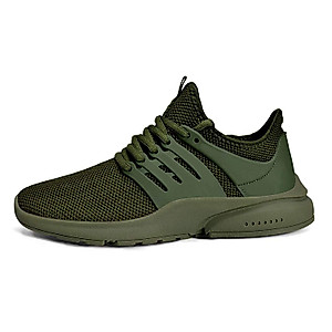 Troadlop Women's Breathable Mesh Tennis Athletic Lace up Fashion Walking Comfort Lightweight Running Sneakers Sports Shoes Size 10 Green