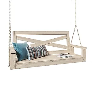 Porchgate Amish Heavy Duty 700 Lb Boardwalk Porch Swing W/Chains (5 Foot, Unfinished)