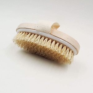 Hyshina Dry Skin Body Brush Improves Skin's Health and Beauty Natural Bristle Remove Dead Skin and Toxins Cellulite Treatment Improves Lymphatic Functions Exfoliates Stimulates Blood Circulation