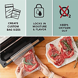 Avid Armor - Vacuum Seal Rolls Combo Set, With 2 Vac Seal Bags for Food (11 inches x 50 ft and 8 inches x 50 ft), Non-BPA Vacuum Sealer Bags, Freezer Vacuum Sealer Bags, Sous Vide Bags Vacuum Sealer