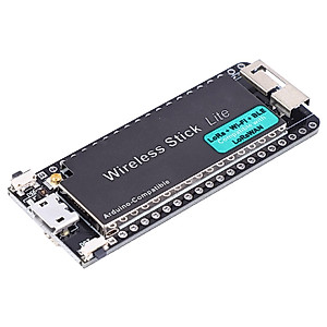 0.96in OLED Display Development Board Set, SX1276 Chip ESP32 MCU Module Pin Sticker 20Pin Row Pin Kits wirh Micro USB and Antenna Interface (915MHZ)