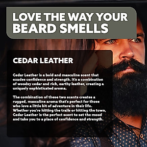 Crafted Beards Beard Oil Beard Oil Conditioner - Leave Your Beard Feeling Amazing - All Natural Ingredients - No Residue - Mustache Oil - 1oz - Made in the USA (Cedar Leather)