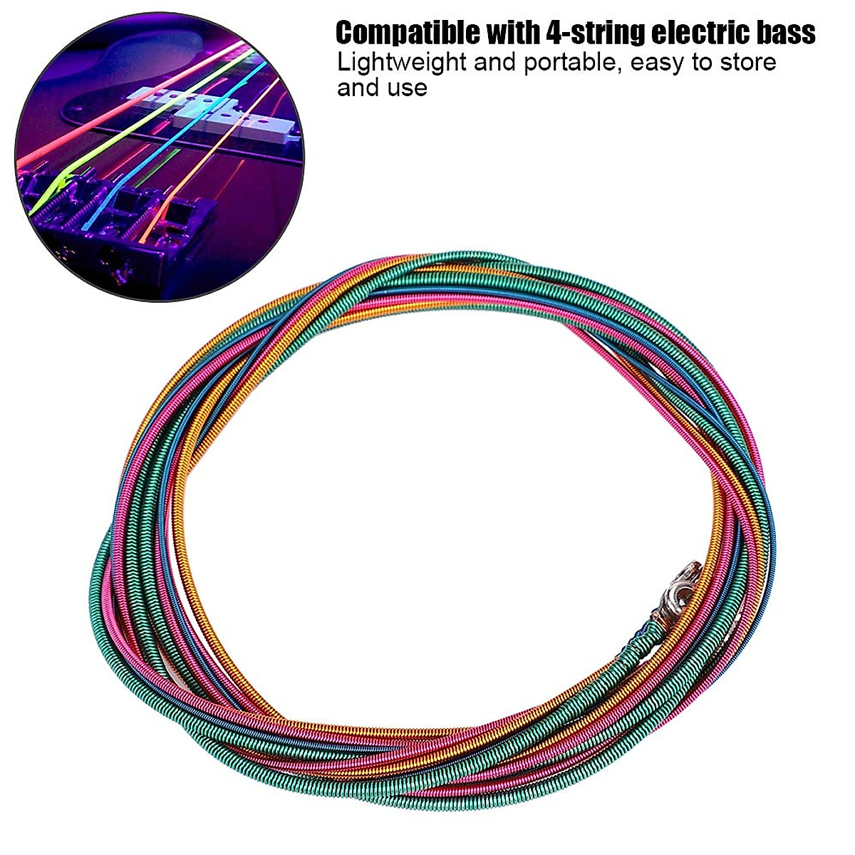 Electric Bass Guitar Strings Colorful Guitar String Alloy Wound Electric Bass Strings Accessories