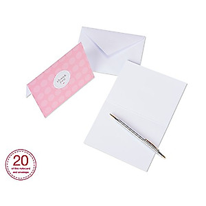 American Greetings Thank You Cards with Envelopes, Pink Dots (20-Count)