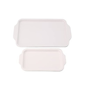 Melamine Tray with Flat Handles Set of 2