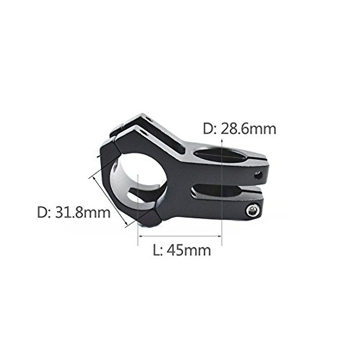 Bike Stem 31.8 × 45mm WAKE Mountain Bike Stem Bicycle Handlebar Stem Suitable for BMX MTB Road Bike (Aluminum Alloy, Adjustable, Black)