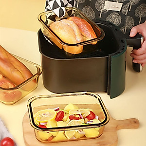 DAS TRUST 10 Pack Amber Glass Meal Prep Containers Microwave Safe Meal Prep Bowls Food Storage Containers Glass Food Prep Containers with Lid Lunch Container for Adults Meal Prep Lunch Bento Boxes