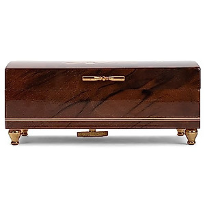Haelo 43Vol Musical Instruments Violin 6 x 3 Inch Italian Hand Crafted Inlaid Wood Jewelry Music Box Plays Tune Rock of Ages
