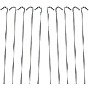 HUJI 20PCS Galvanized Steel Tent Pegs Stakes