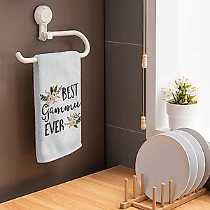 HIWX Best Gammie Ever Decorative Kitchen Towels and Dish Towels, Watercolor Boho Floral Gammie Grandma Mother's Day Hand Towels Tea Towel for Bathroom Kitchen Decor 16×24 Inches