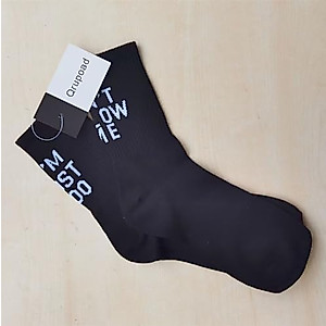 Qrupoad Women Novelty Funny Cool Tube Crew Socks Don't Follow Me I'm Lost Too