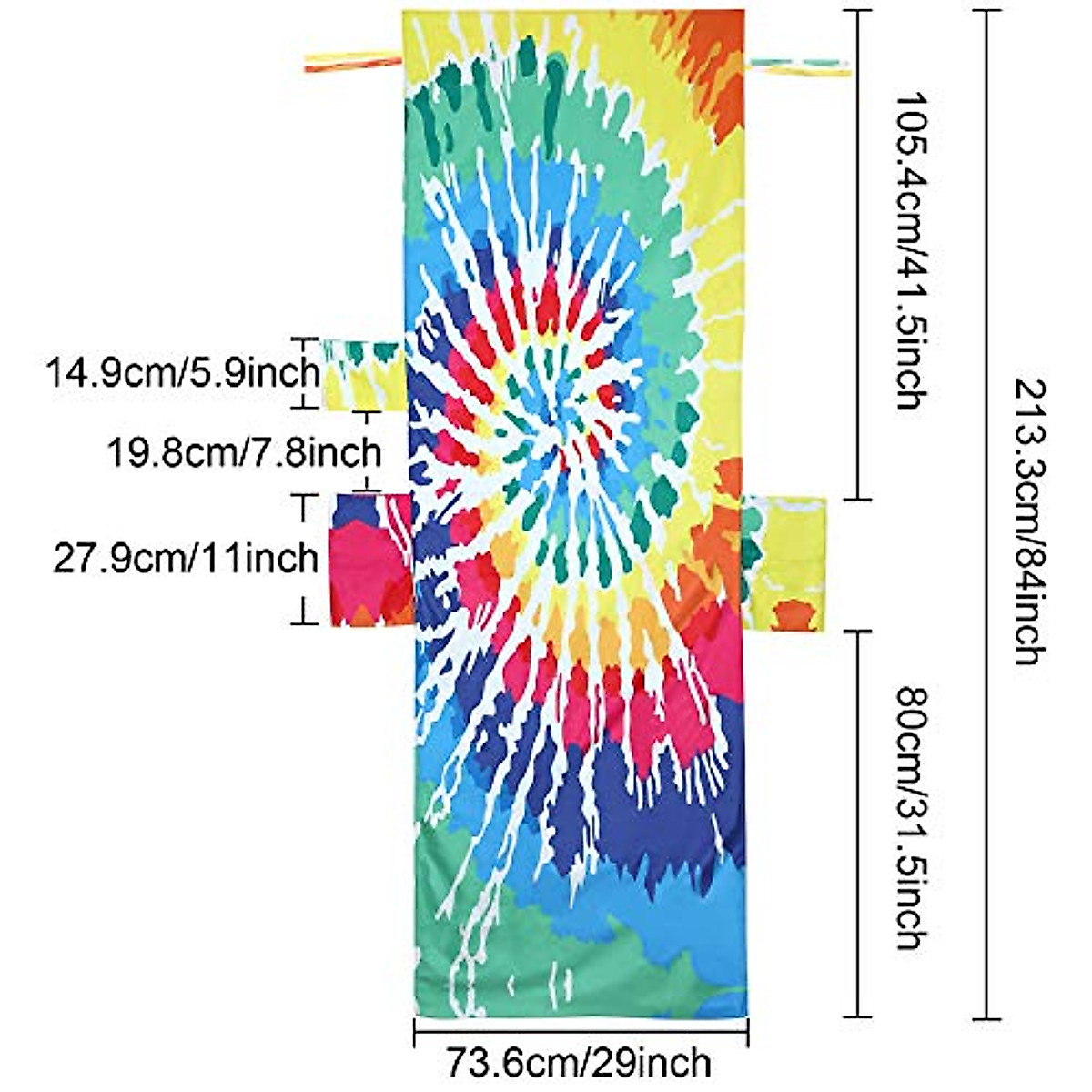 VOCOOL Beach Chair Towel Chaise Lounge Cover with Pockets and Clips Pool Chair Towel for Outdoor Patio Garden(Kaleidoscope)