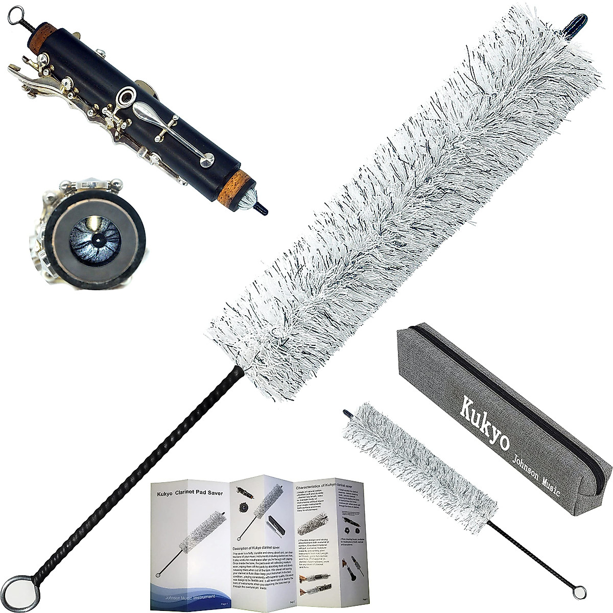 KUKYO clarinet pad kit, cleaning swab, clarinet key pads, flute pad saver, clarinet cleaning & care, Ultra cotton-fiber,flute swab,clarinet saver, clarinet swab kit,gift…