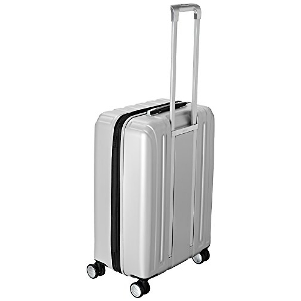 DELSEY Paris Titanium Hardside Expandable Luggage with Spinner Wheels, Silver, Checked-Medium 25 Inch