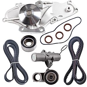 DOFOCH TKH-002 Timing Belt Kit with Water Pump Compatible with 2003-2018 Honda Accord Crosstour Odyssey Pilot Ridgeline MDX RDX RL TL TSX ZDX Saturn Vue 3.0L 3.5L 3.7L Replaces# TCKWP329 19200-RDV-J01