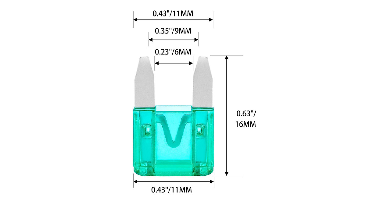 Kodobo 100 Pack Auto Fuses 30 AMP APM/ATM 32V Mini Blade Style Fuses ...