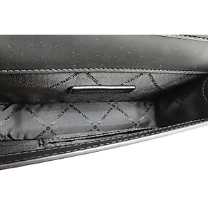 MICHAEL KORS CECE MEDIUM FLAP VEGAN LEATHER SHOULDER CROSSBODY BAG CLUTCH BLACK