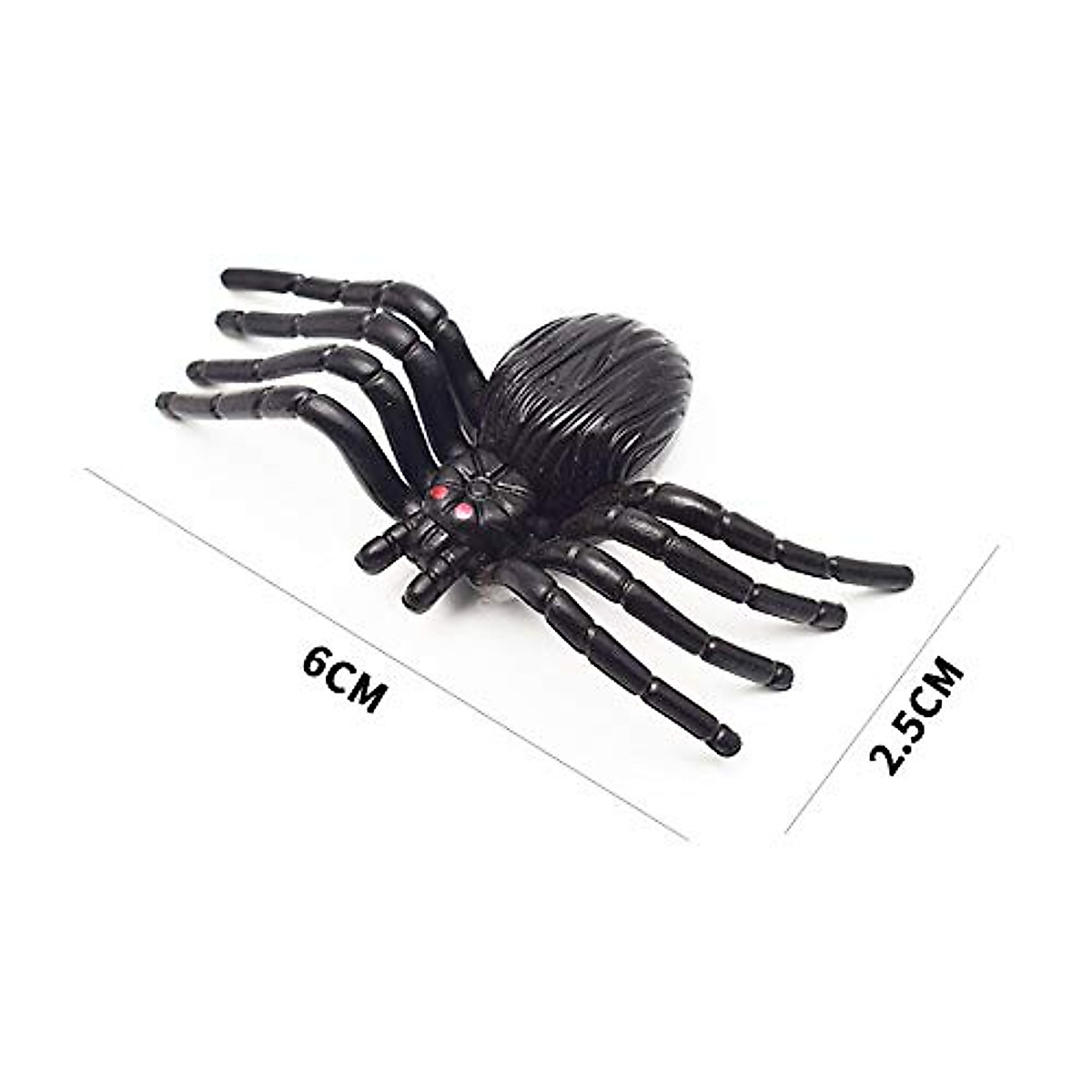 Wendy Mall 20Pcs Black Plastic Fake Spider Toys Funny Prank Lifelike Props for Halloween Party House Decor (S)