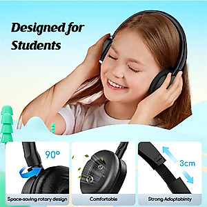 Hongzan Bulk Headphones Wholesale Earbuds Earphones 10 Pack for Kids School Classroom Students Children and Adult (10 Black)