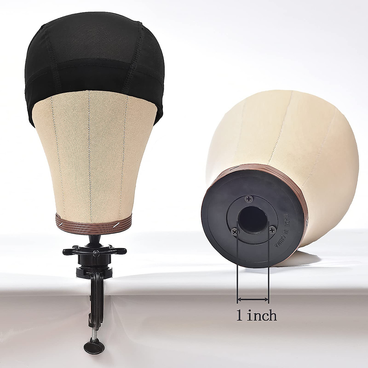 Wig Head Mannequin Head with Stand for Wigs Making 22 inch