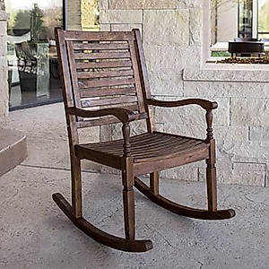 Acacia Wood Patio Rocking Chair in Dark Brown