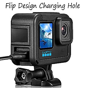 Protective Housing Case for Gopro Hero 9/Hero 10/Hero 11 Black, Housing Frame Case Mount Accessories for Gopro Hero9 Action Camera Accessory Kit with Quick Pull Movable Socket and Screw