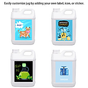 Nicunom 3 Pack 80 Oz Plastic Jugs, F-Style Large Empty Jug Container Bottle with Airtight Lids, Reusable Food-grade BPA Free HDPE Plastic, for Home and Industrial Use, White