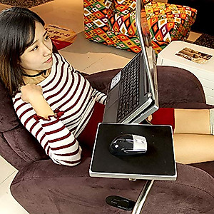Laptop Mouse Stand Mount Workstation Video Game Chair or Round Bar Mounted Keyboard Tray PC Platform Armrest Wrist Rest Pad 360° Adjustable Fall Prevention Home Office Computer Furniture supplies gift