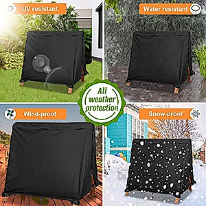 COBOAQG Patio Swing Cover a-Frame Waterproof 72 Inch Outdoor Swing Cover,420D Oxford Fabric UV Resistant Weather Protector for Patio Garden Hammock A-Frame Swing (Black)