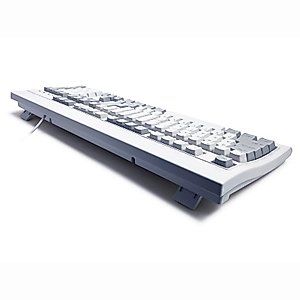 ELSRA Full Size Classic USB Wired Retro Membrane Keyboard with Numeric Keypad, Large L-Shaped Enter Key, Gray/Light Gray