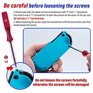 Mcbazel 18 in 1 Replacement Repair Kit for N-Switch Joy-Con with Screwdrivers Opening Tool, 3D Left Right Analog Joysticks, Buckle Lock, Charging Port Slider, Button Sync Flex Cable Set