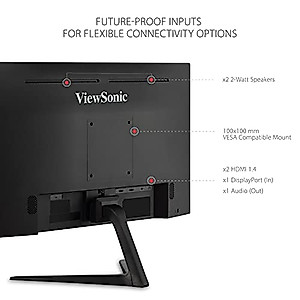 ViewSonic OMNI VX2418-P-MHD 24 Inch 1080p 1ms 165Hz Gaming Monitor with FreeSync Premium, Eye Care, HDMI and DisplayPort