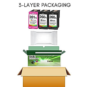 Limeink Remanufactured Ink Cartridges Replacement for Canon 260 and 261 Ink Cartridges 260XL 261 XL for Canon TS6420 Ink Cartridges for Canon TS6400 Ink Cartridges PG-260 Pixma TS5320 TS5300 (3pk)