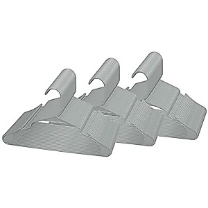 ROYALE 60 Pack Grey Plastic Hangers for Clothes - Heavy Duty Plastic Clothes Hanger Ideal for Everyday Standard Use - Lightweight & Space Saving Notched Plastic Hangers - Slim & Sleek Shoulder Groove