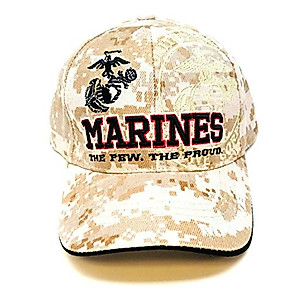 Text USMC United States Marine Corps Digital Camo Camouflage Hat Cap