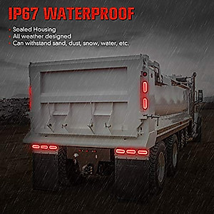 Aaiwa 6" Oval Red LED Trailer Tail Lights 4PCS, Turn Stop Brake Trailer Lights for Pickup RV Truck, with Surface Mount Grommet