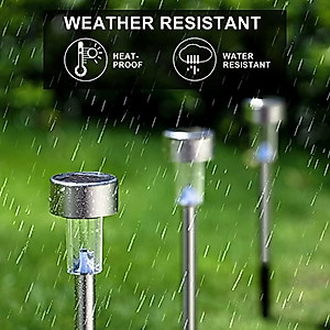 Dream Master Solar Lights Outdoor Waterproof, Stainless Steel LED Landscape Lighting Solar Powered Outdoor Lights Solar Garden Lights for Pathway, Walkway, Patio, Yard, Lawn - 12 Pack (Multicolor)