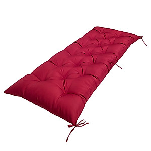 Eoieov Waterproof Bench Cushions for Outdoor Furniture, 40 x 20inches Burgundy Patio Swing Cushions Burgundy with Ties,Non-Slip Cushion for Outdoor Furniture