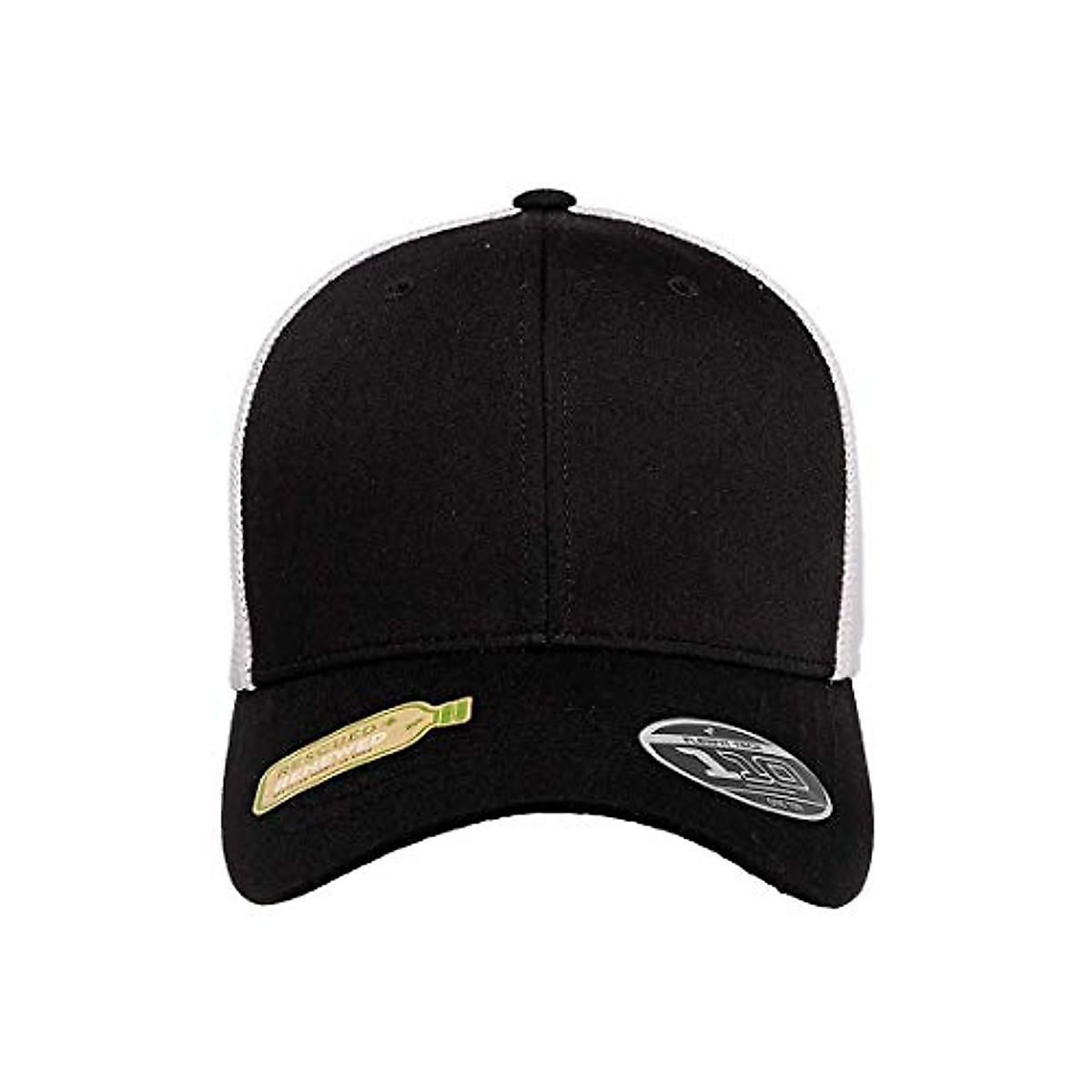 Flexfit Men's 110 Recycled Trucker Mesh Cap-2-Tone, Black/White, OSFA