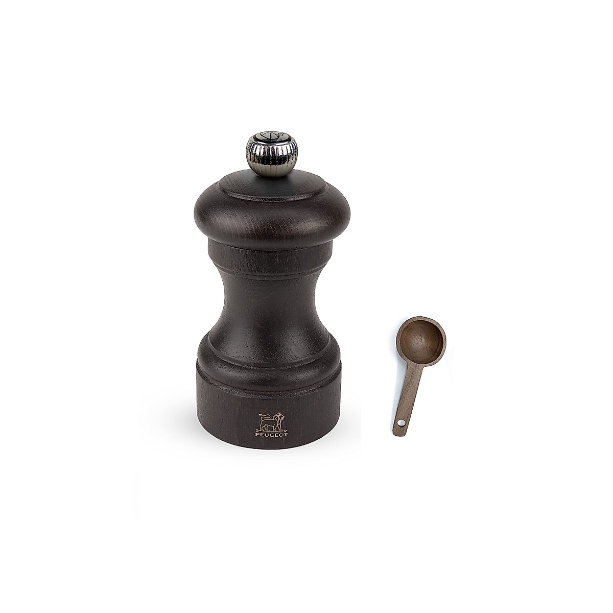 Peugeot Bistro 4-Inch Pepper Mill Gift Set, Chocolate - With Scoop