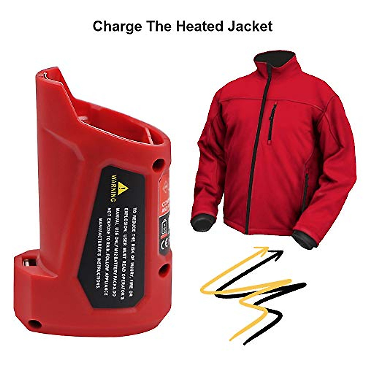 DSANKE USB Power Source for Milwaukee M12 48-59-1201 49-24-2310 USB Charging Adapter 10.8V/12V Heated Jacket Power Source Li-ion Battery Power Source