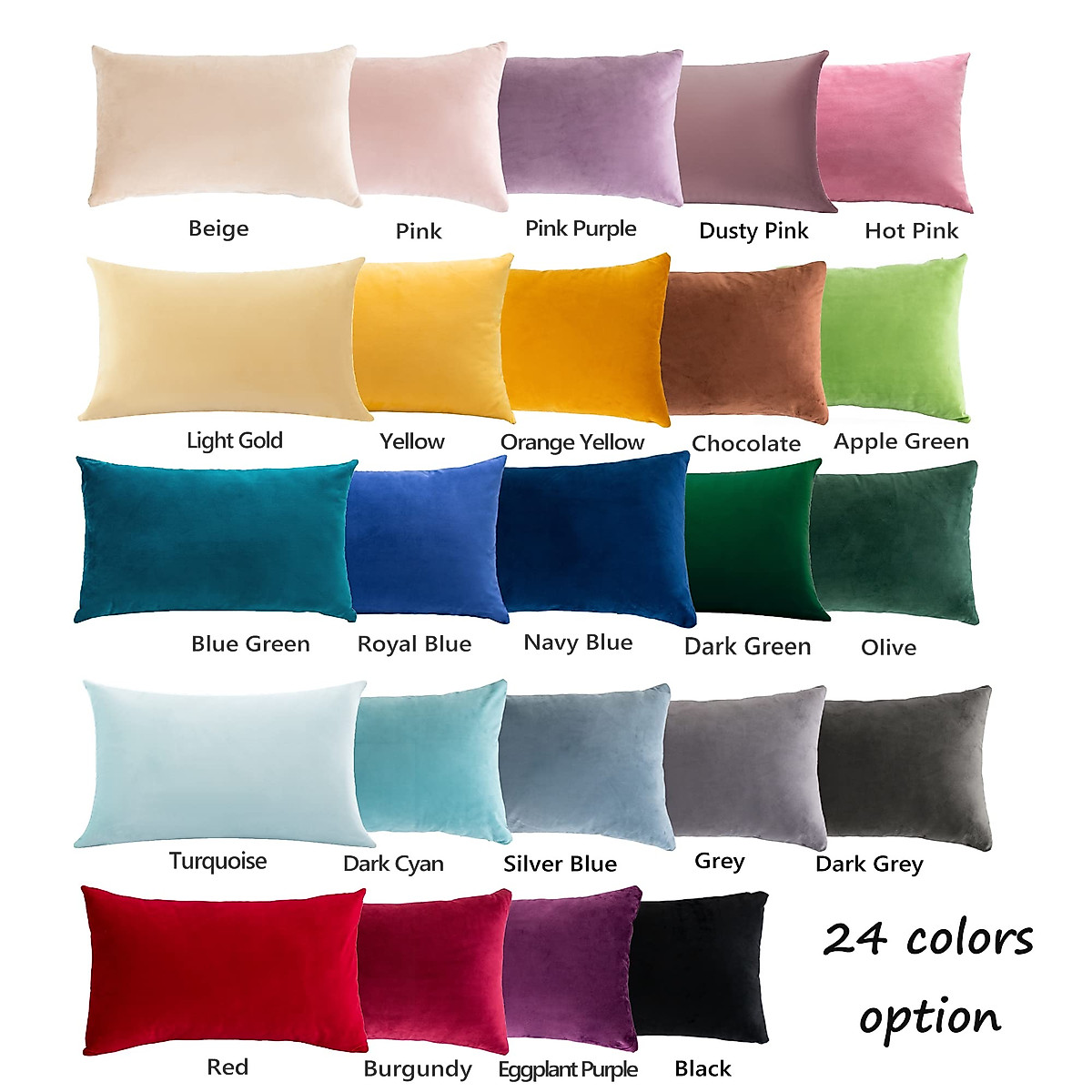 Stellhome Pack of 2 Super Soft Throw Pillow Covers Rectangle Solid Velvet Pillowcase for Bed Couch Sofa Bench, 12 x 20 inch (30 x 50 cm), Beige