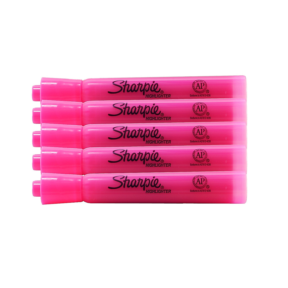 Sharpie Accent Tank-Style Highlighters, 5 Colored Highlighters, Chisel Tip (Fluorescent Pink, 5-Pack)