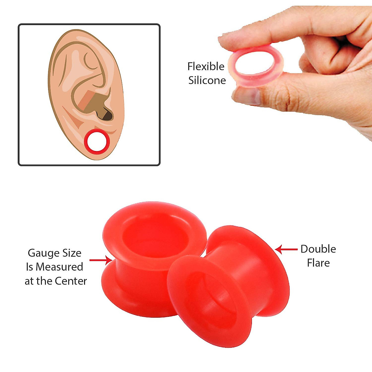 BodyJ4You 36PC Big Gauges Kit Ear Stretching 00G-20mm Silicone Tunnel Acrylic Plugs Tapers Expander