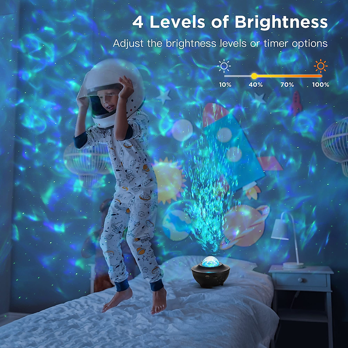Star Projector, Galaxy Projector for Bedroom with Night Light Bluetooth Speaker&Remote for Room Decor, Works with Alexa＆Smart App, Christmas Gifts for Kids Women Man